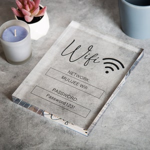 Wifi Password Sign (acrylic Block) - Custom Internet Table Sign for ...
