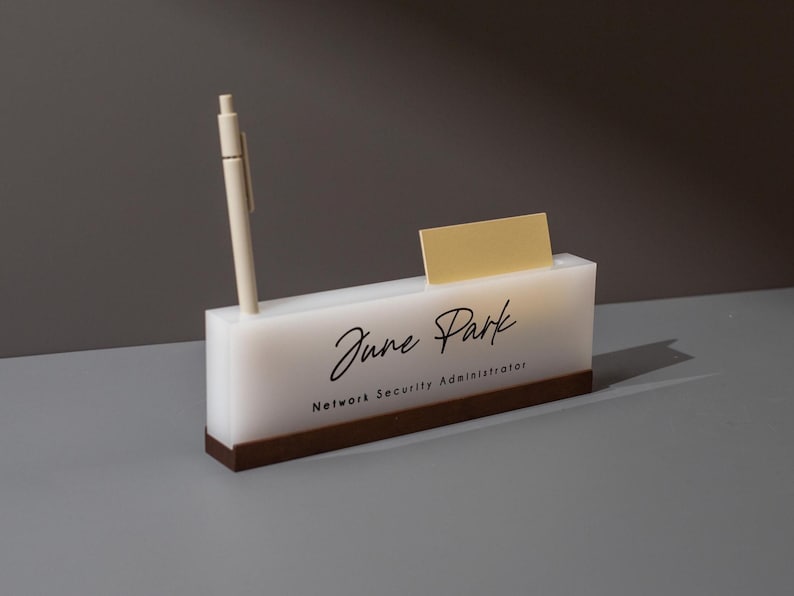 Personalized Acrylic Name Block (D5) - W/ Optional Wooden Base ...