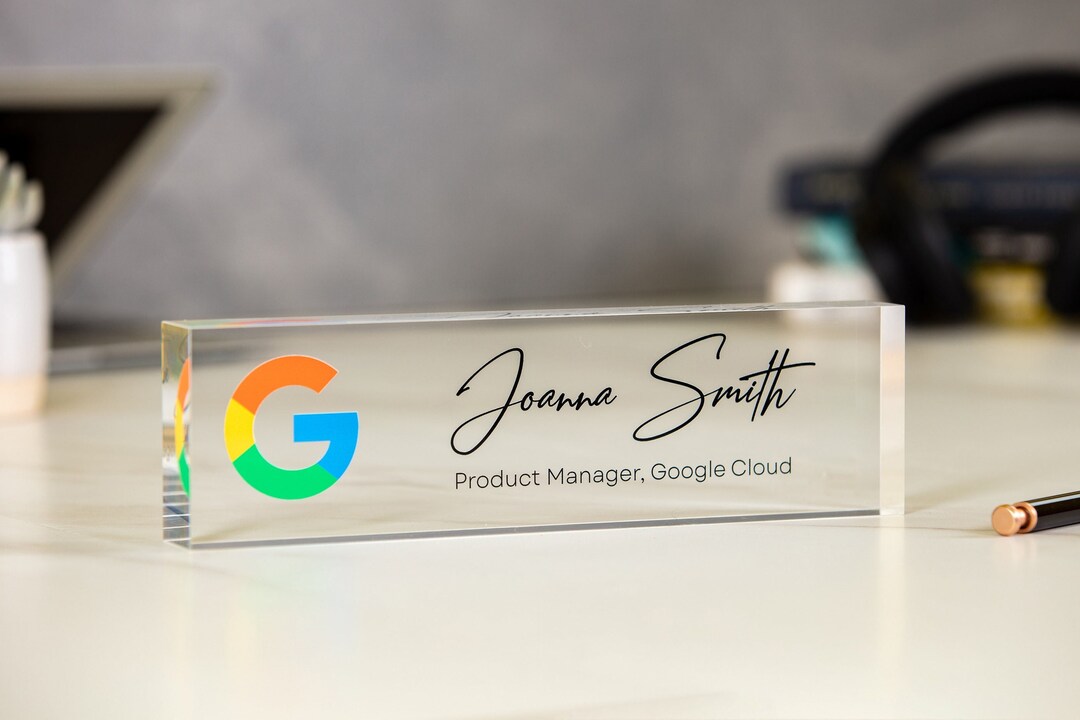 Acrylic Desk Block With Logo 10x2.75 Executive CEO Plaque - Etsy