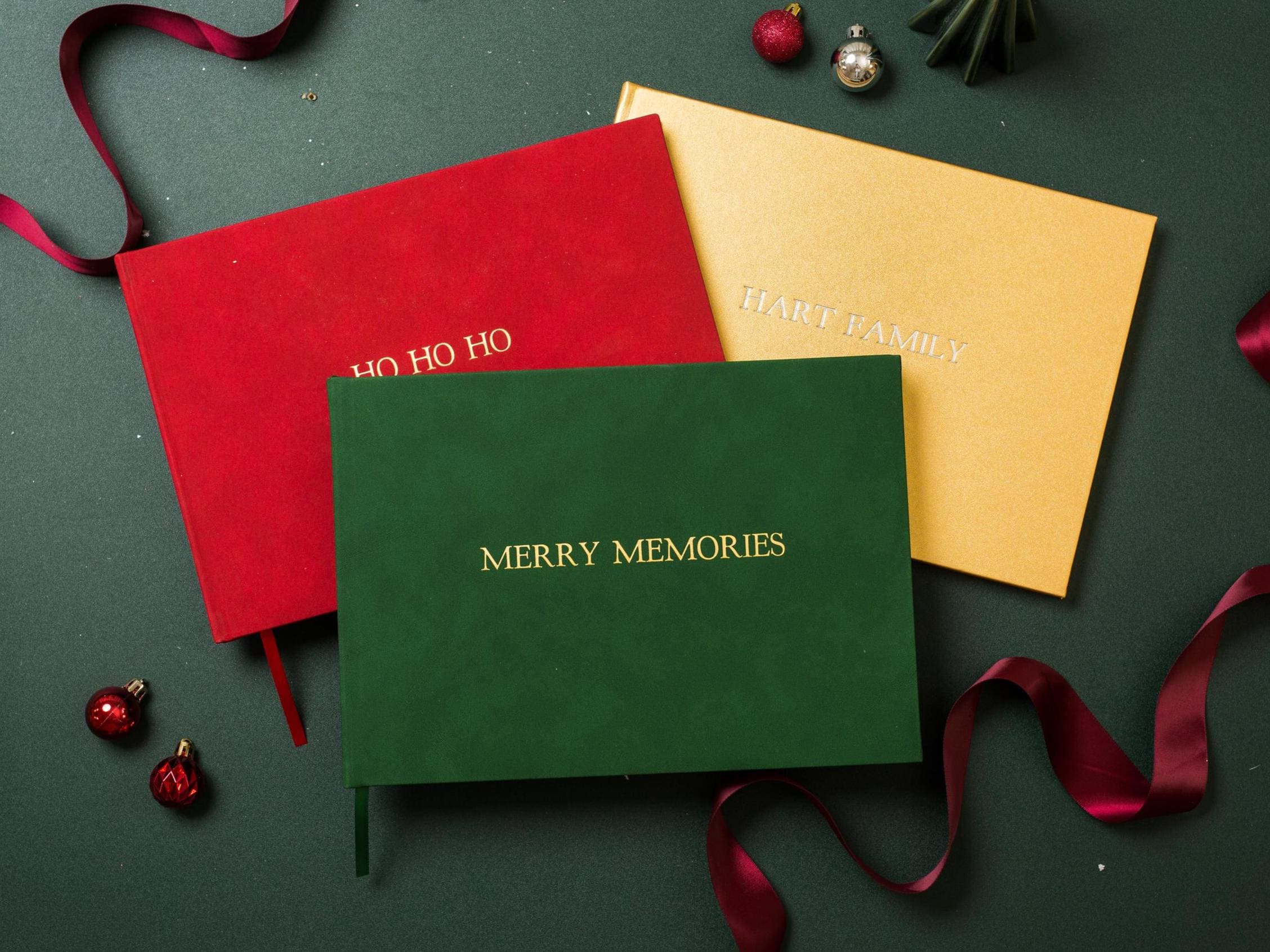 Embossed Holiday Memory Book - 11.5 X 8.5 Custom Blank Book ...