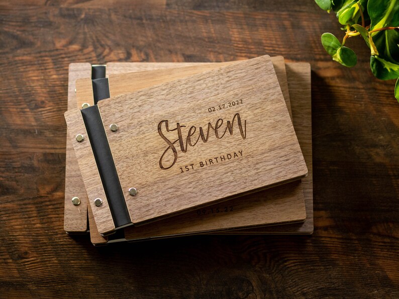 Premium Wood Guest Book Walnut or Maple Wooden Wedding - Etsy