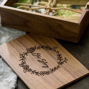 4x6" Wood Memory Box- Custom Engraved Walnut Keepsake Travel Box, Photo ...