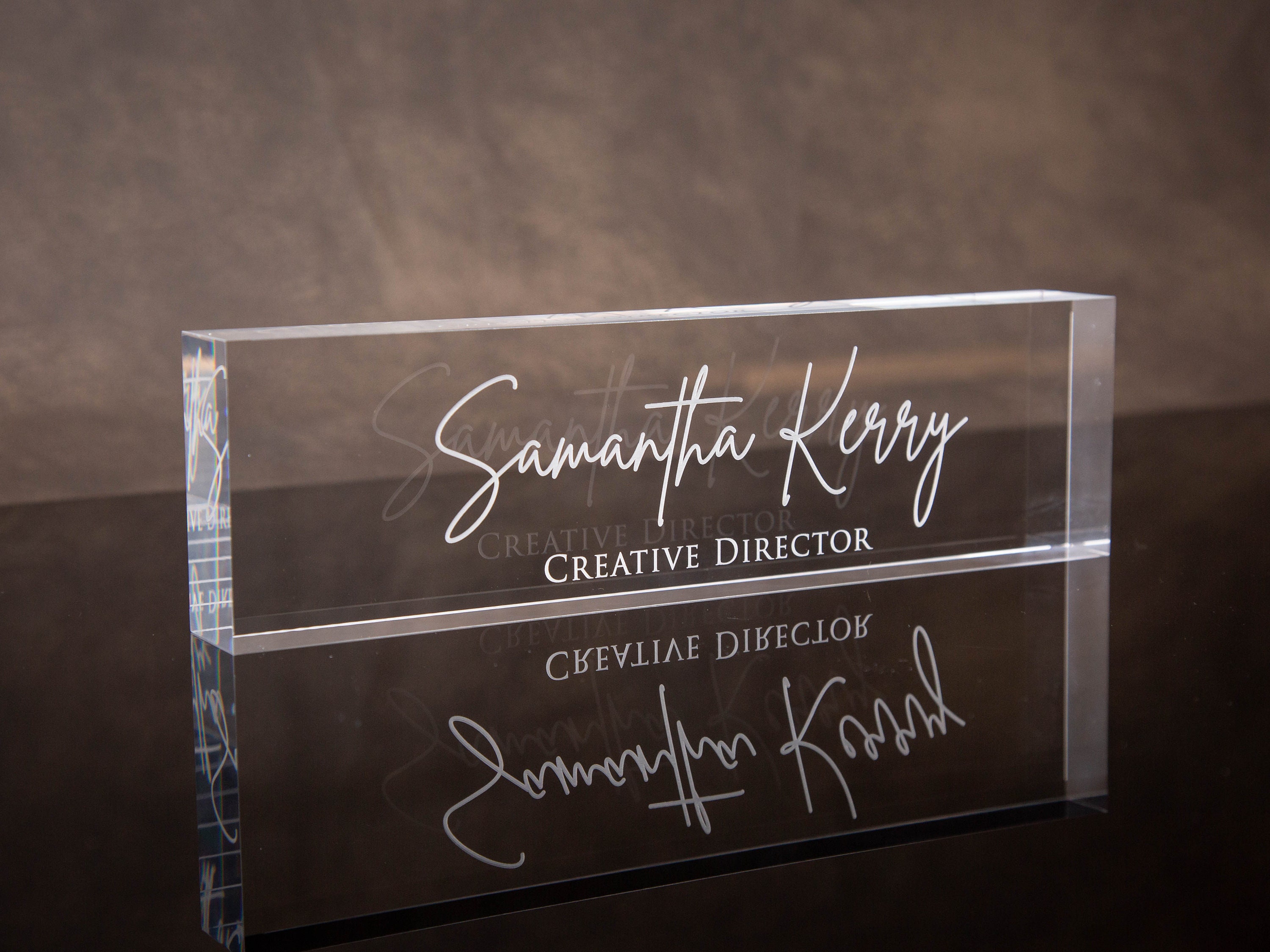 Engraved Desk Block Minimal Executive Desk CEO Sign Real - Etsy