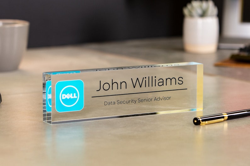 Acrylic Desk Block With Logo 10x2.75 Executive CEO Plaque - Etsy