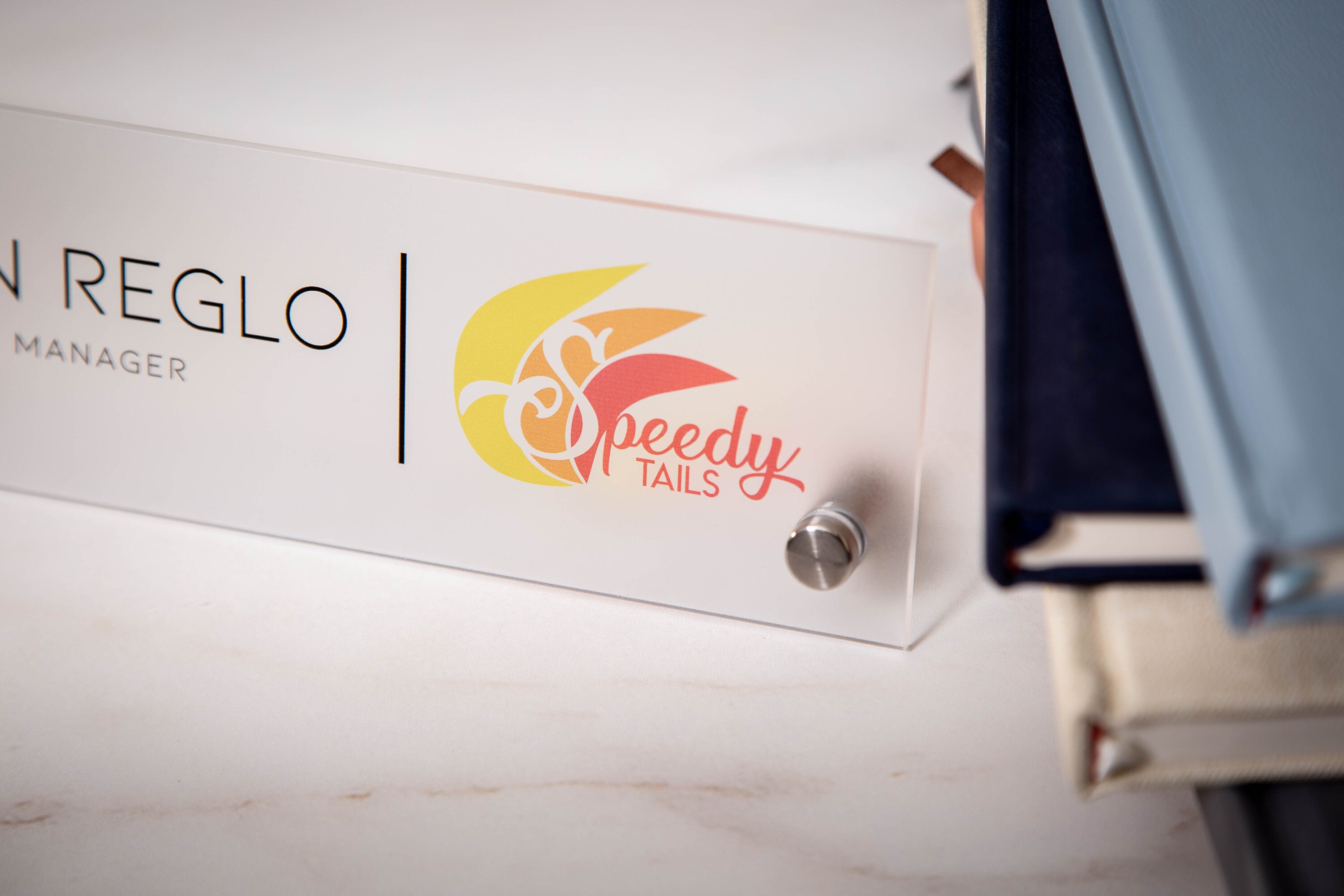 Frosted Standing Name Plate W/ Logo 10x2.75 Desk Name - Etsy