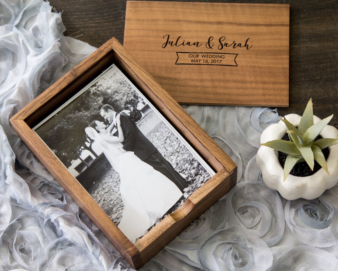 4x6 Wood Memory Box Custom Engraved Walnut Keepsake - Etsy