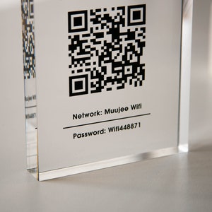 Acrylic Block QR Code Wifi Sign (design 1) - Custom Network Password ...
