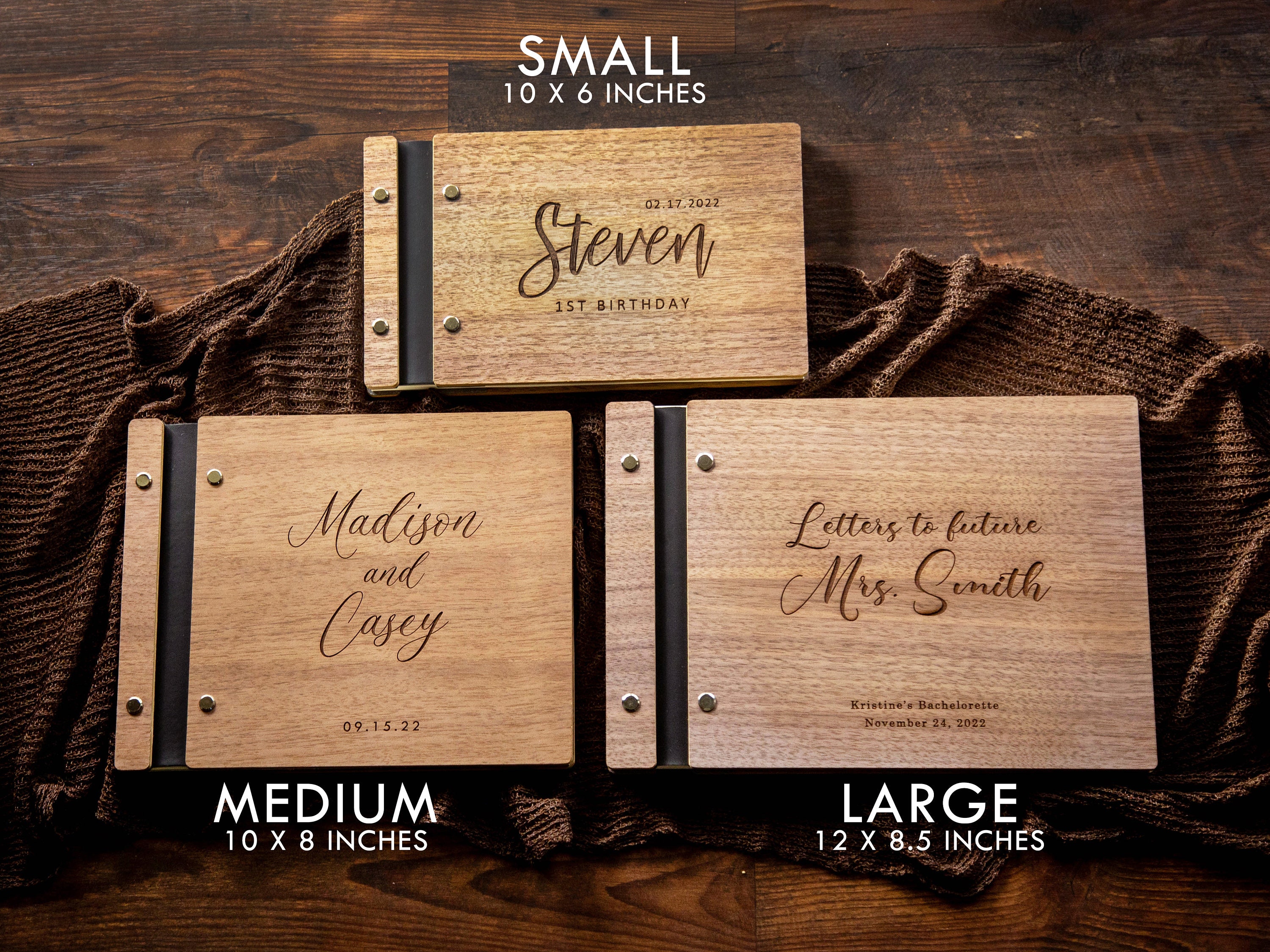 Premium Wood Guest Book Walnut or Maple Wooden Wedding | Etsy