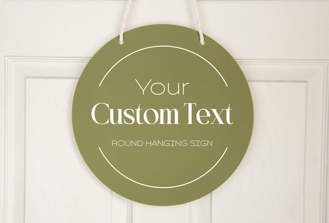 Round Hanging Acrylic Sign recording W/ White Rope Custom Signage to ...