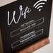 Wifi Acrylic Sign W/ Wood Base - 6.5 X 7.75" Ice or Black Table Sign ...