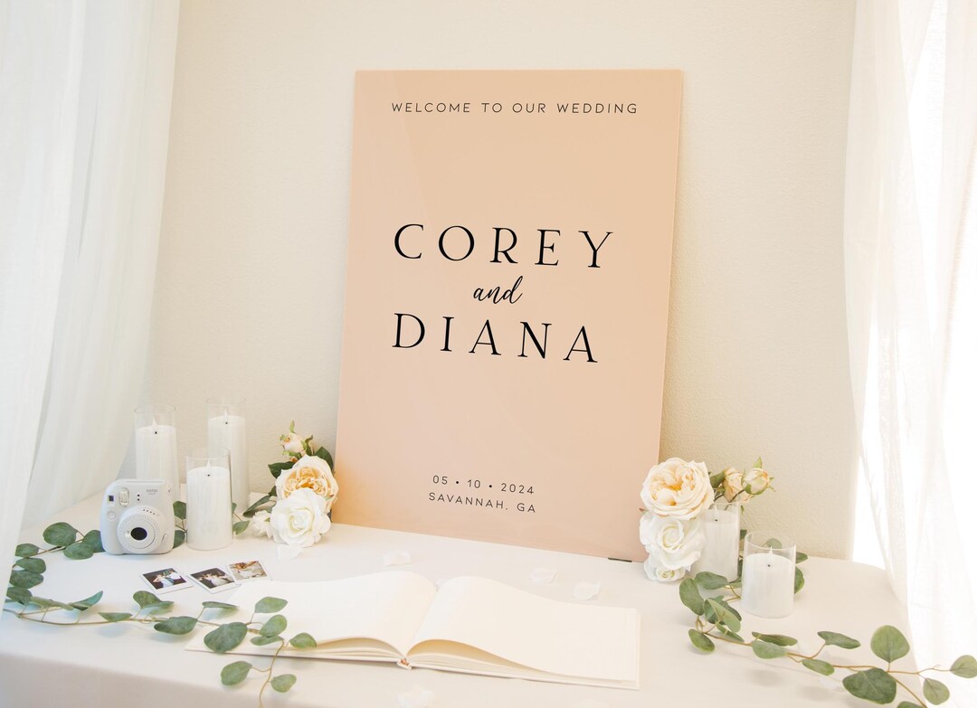Personalized Acrylic Wedding Welcome Sign (design 2) - Modern Wedding ...