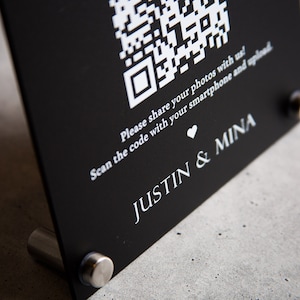 Arched QR Code (wedding Sign) - 6x7.75" Scannable Acrylic Sign, Wedding ...