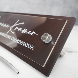UV Printed Wood Acrylic Name Plate Modern Title Display New Job ...