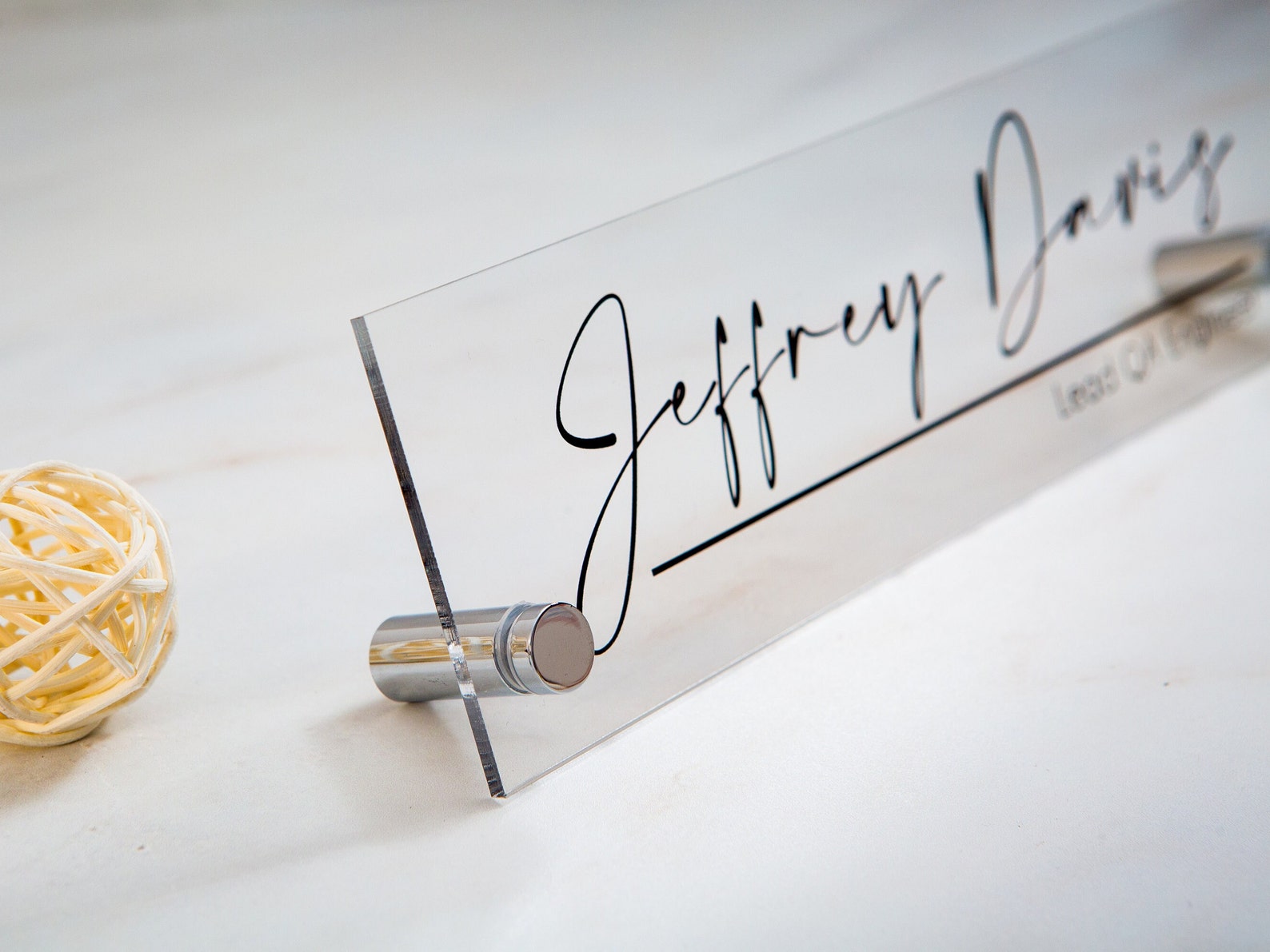 Standing Acrylic Name Plate 10x2.75 Clear Script - Etsy