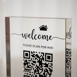 Acrylic Block QR Code Wifi Sign (design 2) - Custom Internet Sign ...