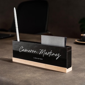 Personalized Acrylic Name Block (D5) - W/ Optional Wooden Base ...