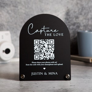 Arched QR Code (wedding Sign) - 6x7.75" Scannable Acrylic Sign, Wedding ...