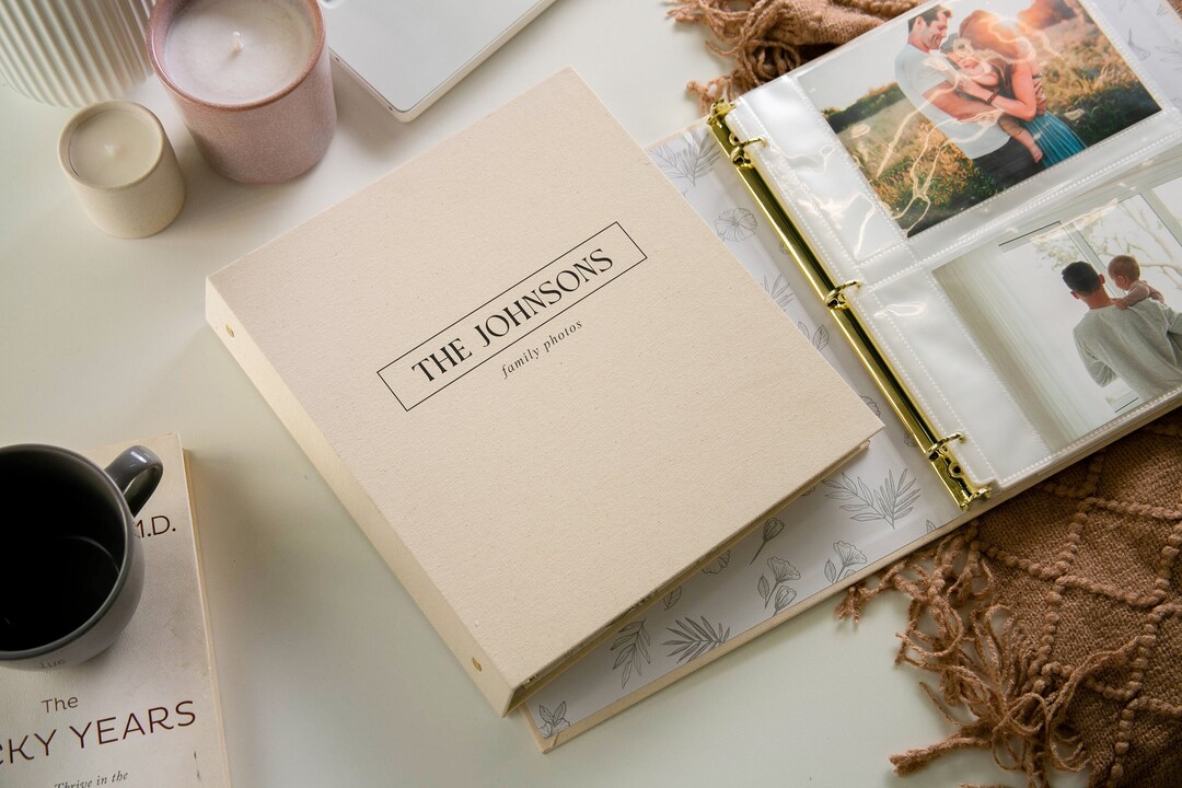 Slip-in Linen Photo Album Binder W/ 20 Sheets design 3 DIY Refillable ...