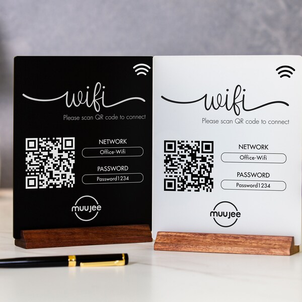Wifi Sign Nfc and Qr Code - Etsy
