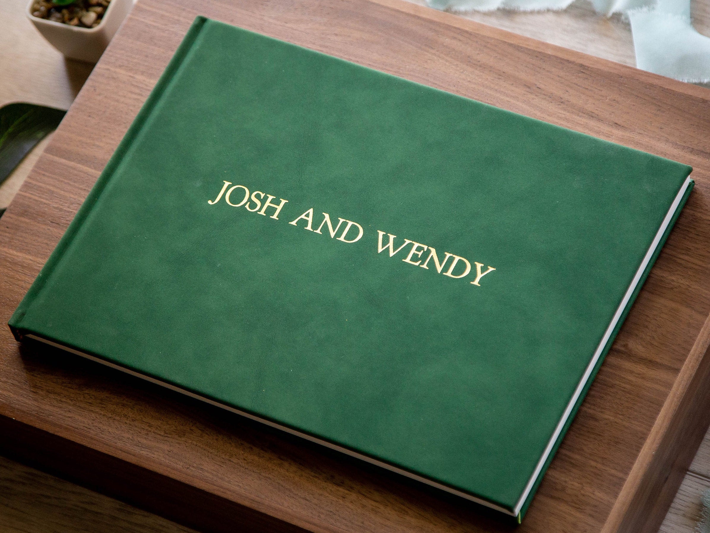 Emerald Green Embossed Guest Book kennerly Font 11.5x8.5 - Etsy