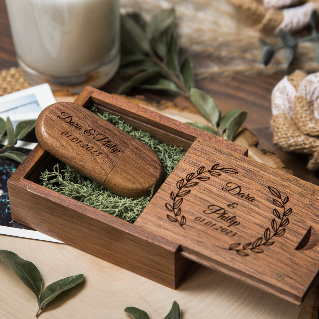 Oval USB & Box Set MOSS Filler Custom Wood USB - Etsy