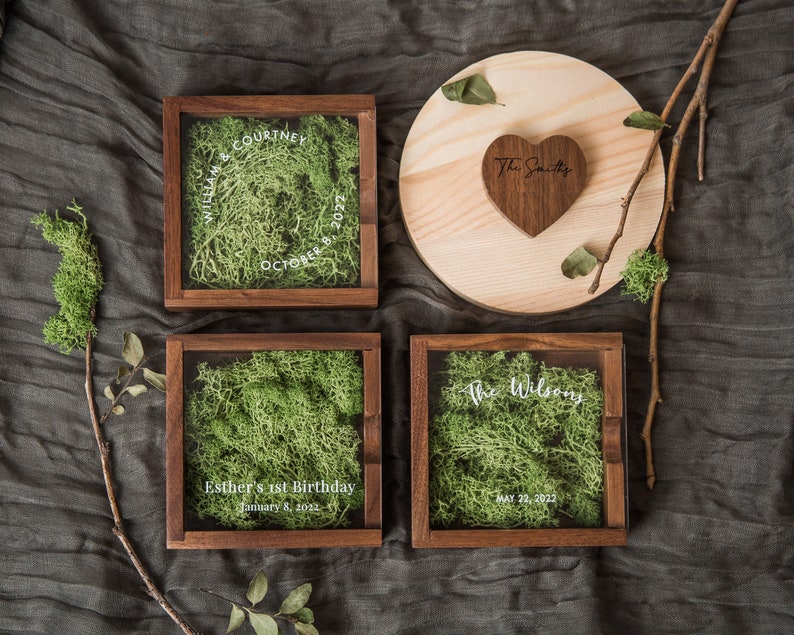 Clear Wood USB Box MOSS Filler & Heart USB Personalized - Etsy