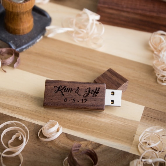 Thin Walnut USB Only Walnut Wood Personalized Flash Drive - Etsy