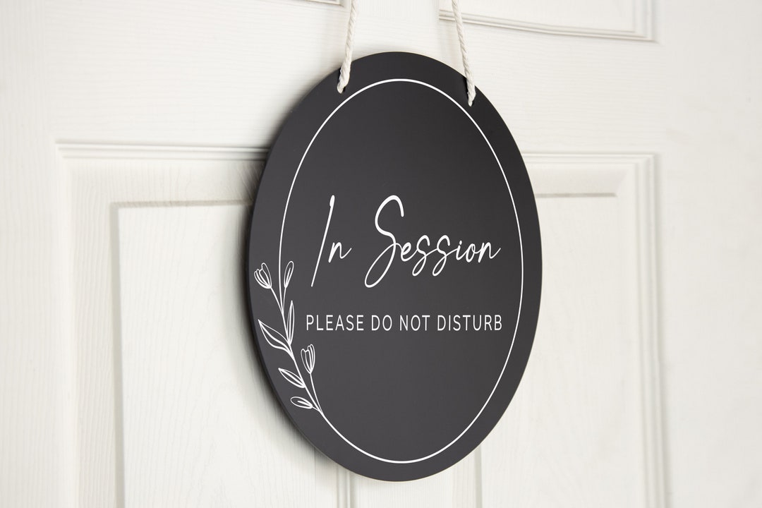 Round Hanging Acrylic Sign in Session W/ White Rope Custom Signage for ...