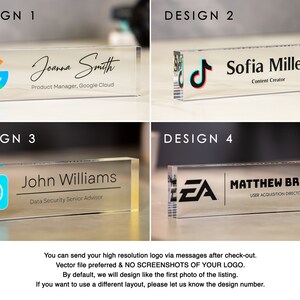 Acrylic Desk Block With Logo - 10x2.75 Executive CEO Plaque, New Job ...