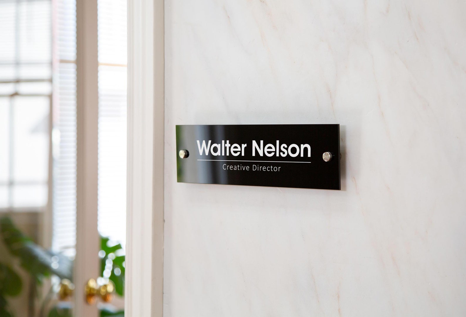 Wall Sign Name Plate - 2 Sizes Office Sign, Executive CEO Sign, New Job ...