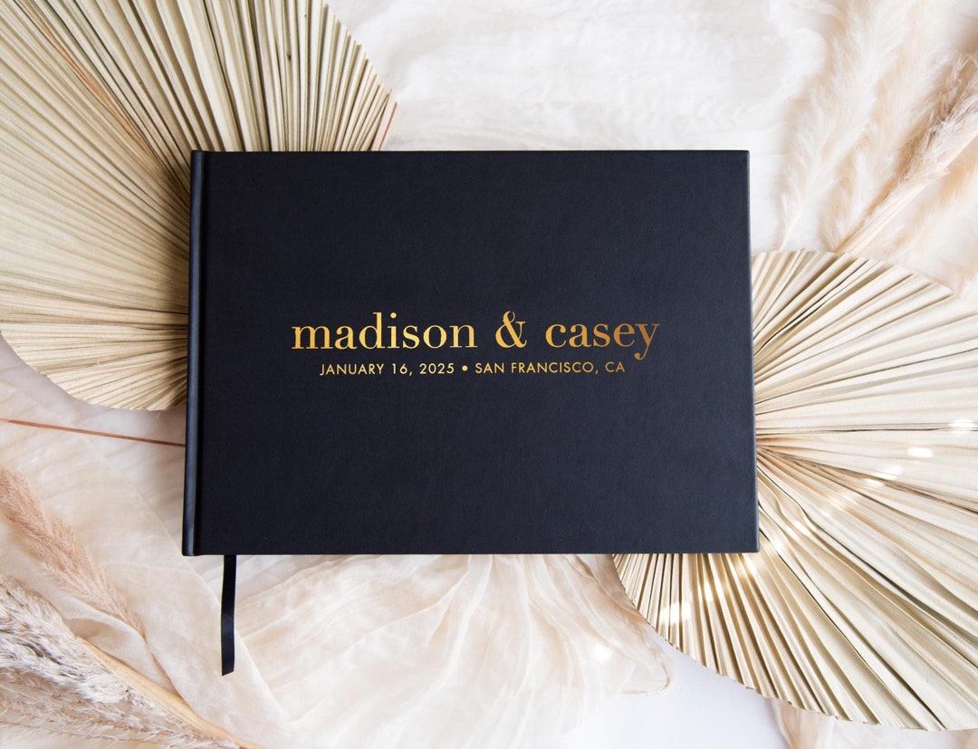 Personalized Foil Wedding Guest Book (design 1) - 11.5 X 8.5 Custom ...