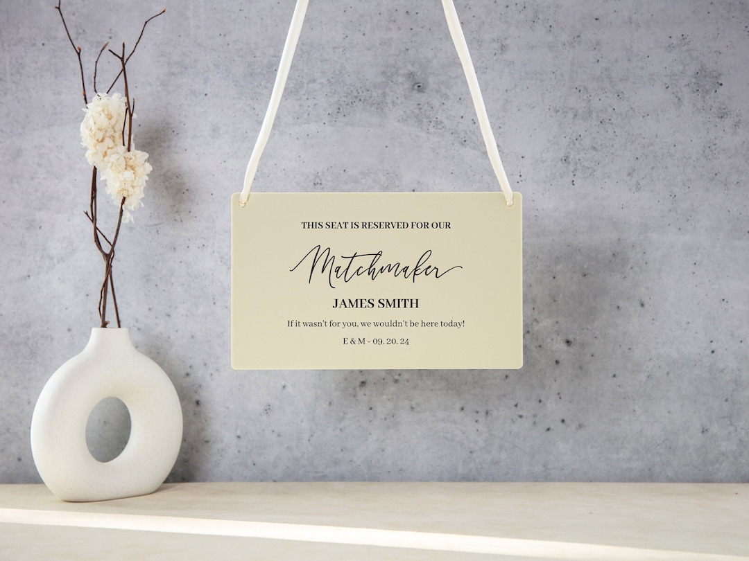 Wedding Hanging Acrylic Sign With Ribbon design 2 11.5x7 Sign, Signage ...