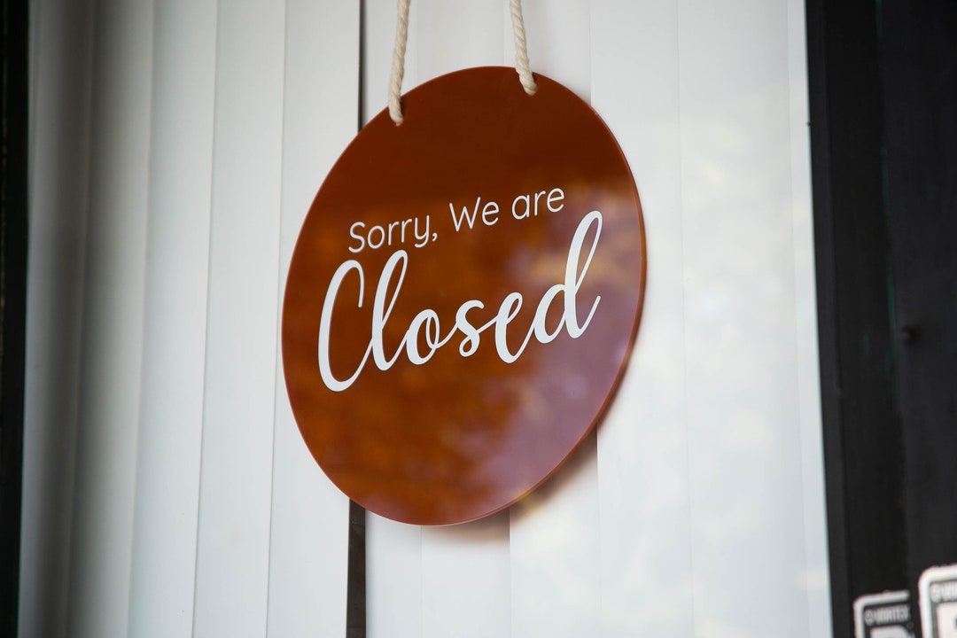 Round Hanging Acrylic Sign (open & Closed) Double Sided W/ White Rope ...