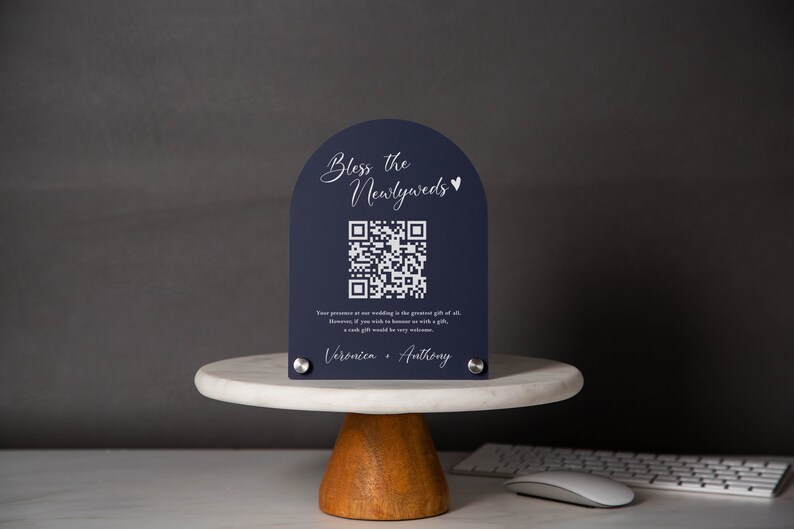 Arched QR Code (wedding Sign) - 6x7.75" Scannable Acrylic Sign, Wedding ...