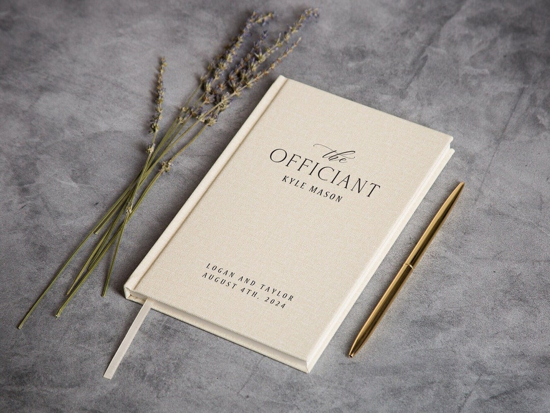 Personalized Officiant Lined Notebook - 5.25x8.25" Custom Luxury Hard ...