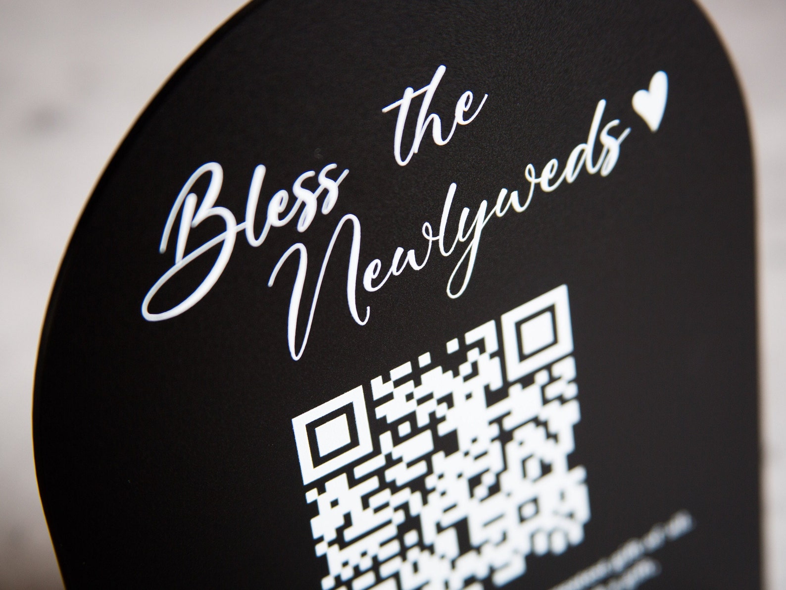 Arched QR Code wedding Sign 6x7.75 Scannable Acrylic Sign, Wedding Cash ...
