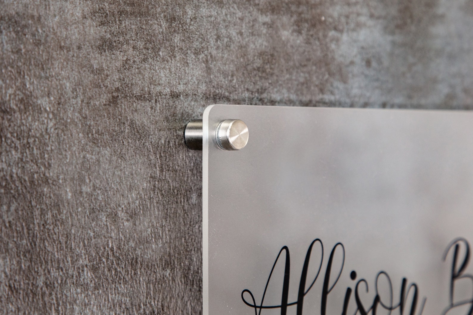 Frosted Acrylic Office Door Sign W/ Metal Stand Offs - Wall Sign With ...