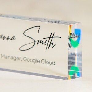 Acrylic Desk Block With Logo - 10x2.75 Executive CEO Plaque, New Job ...