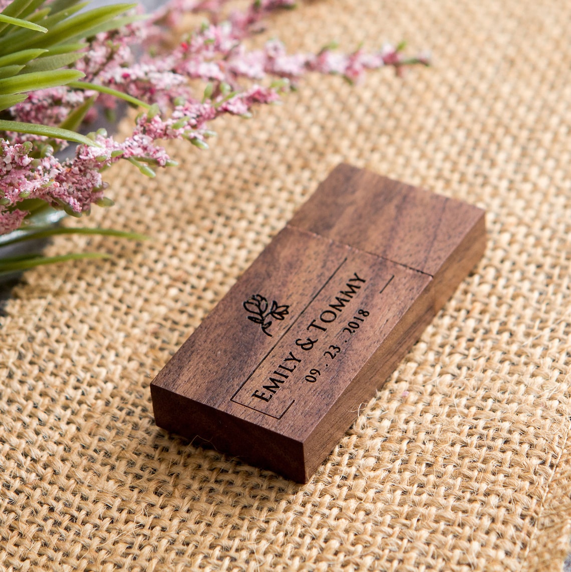 Thick Walnut USB Only - Personalized USB - Custom Video Photo USB Flash ...