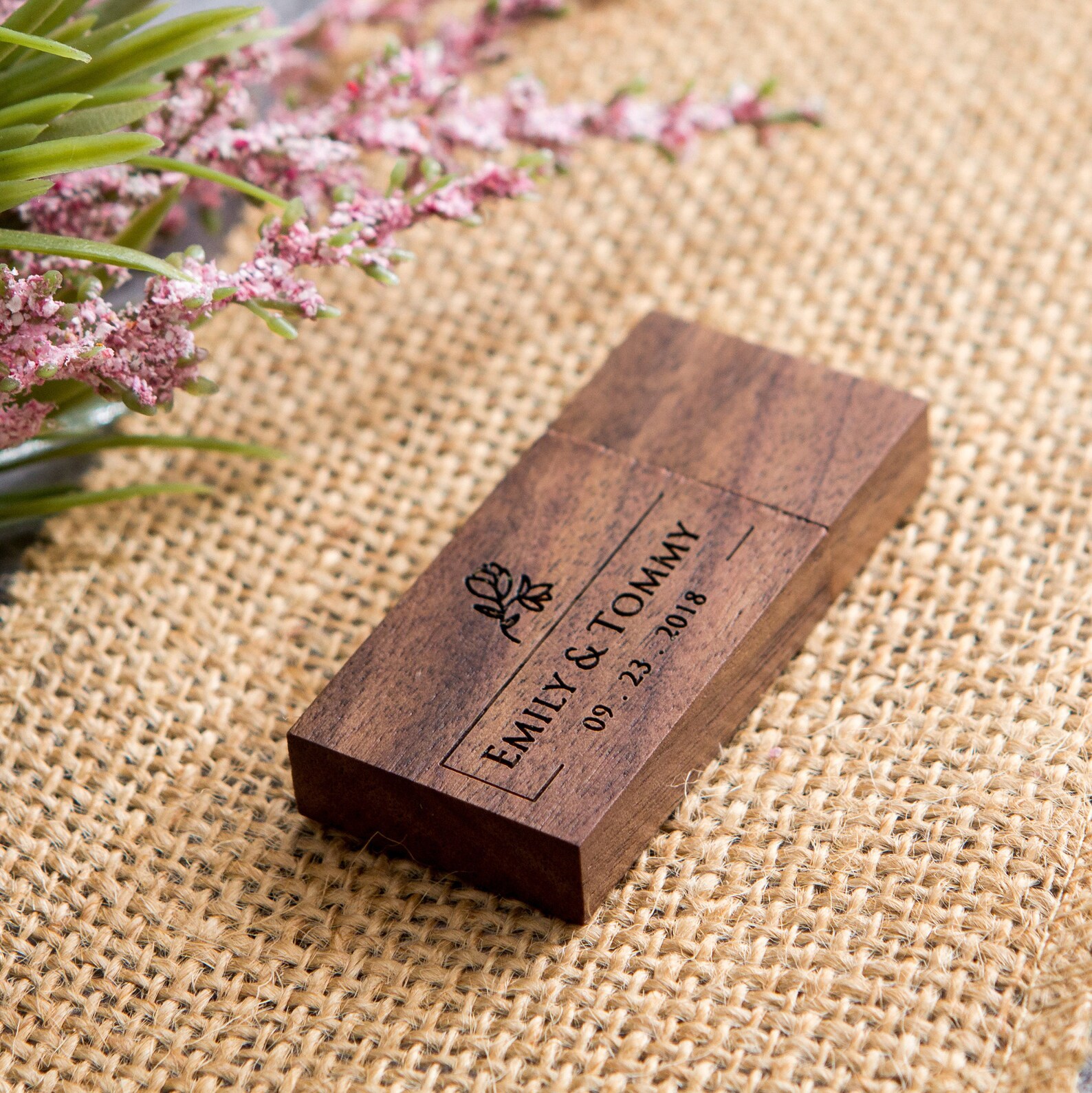Thick Walnut USB Only Personalized USB Custom Video Photo - Etsy