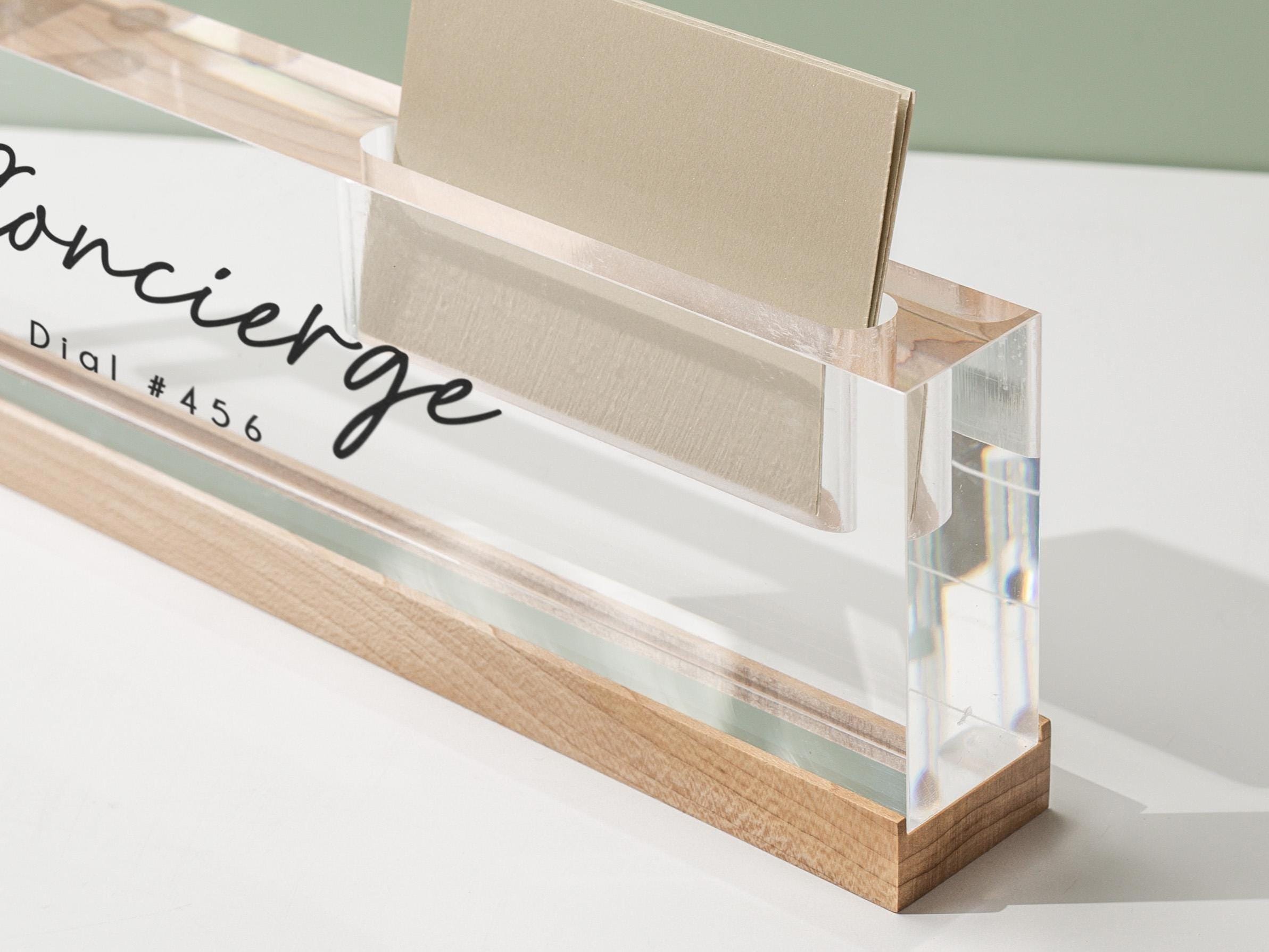 Personalized Acrylic Name Block (D5) - W/ Optional Wooden Base ...
