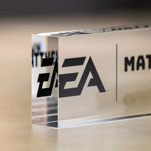 Acrylic Desk Block With Logo - 10x2.75 Executive CEO Plaque, New Job ...