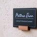 Black Wall Door Interchangeable Name Plate W/ Wood Stand- 11.5x7 ...