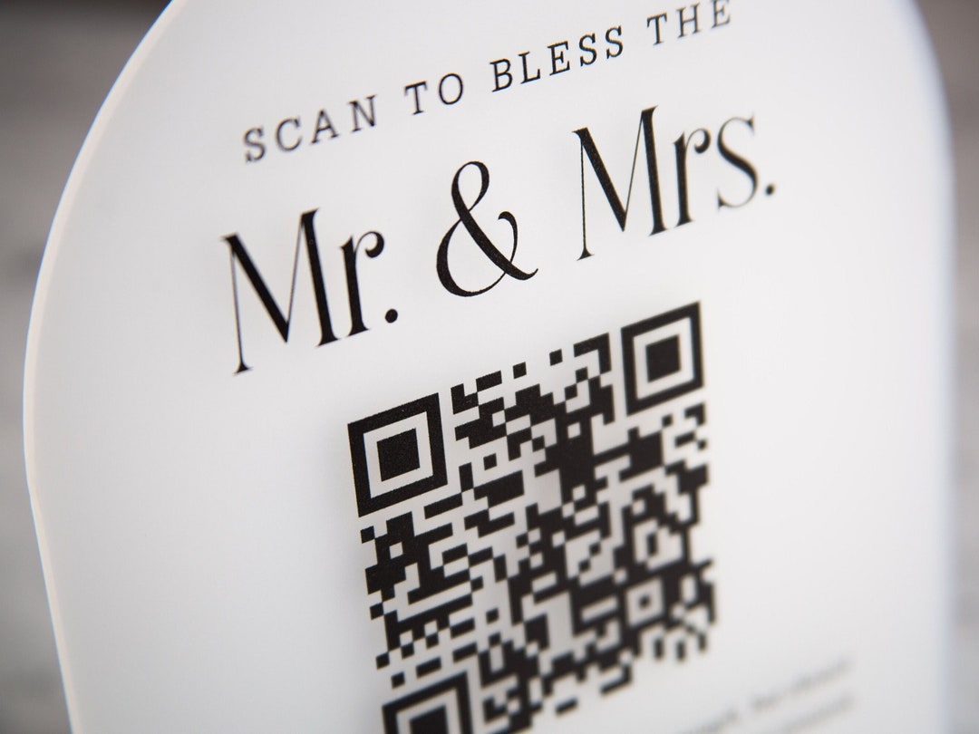 Arched QR Code (wedding Sign) - 6x7.75" Scannable Acrylic Sign, Wedding ...