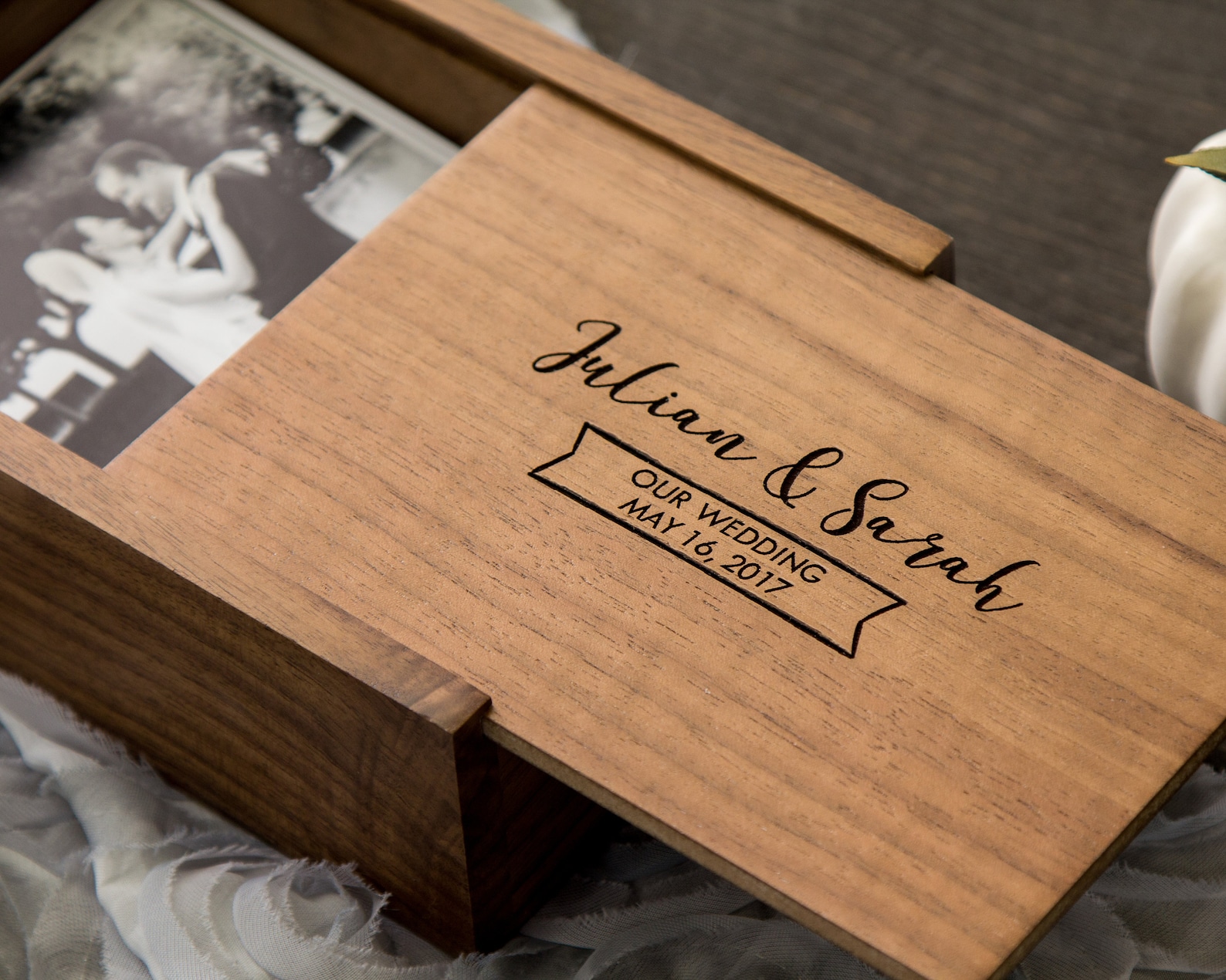 4x6 Wood Memory Box Custom Engraved Walnut Keepsake | Etsy