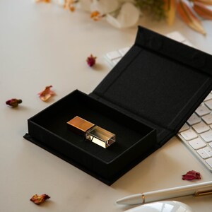 Linen USB Box & Metal Crystal USB (ready to Ship) - Modern Glass USB ...