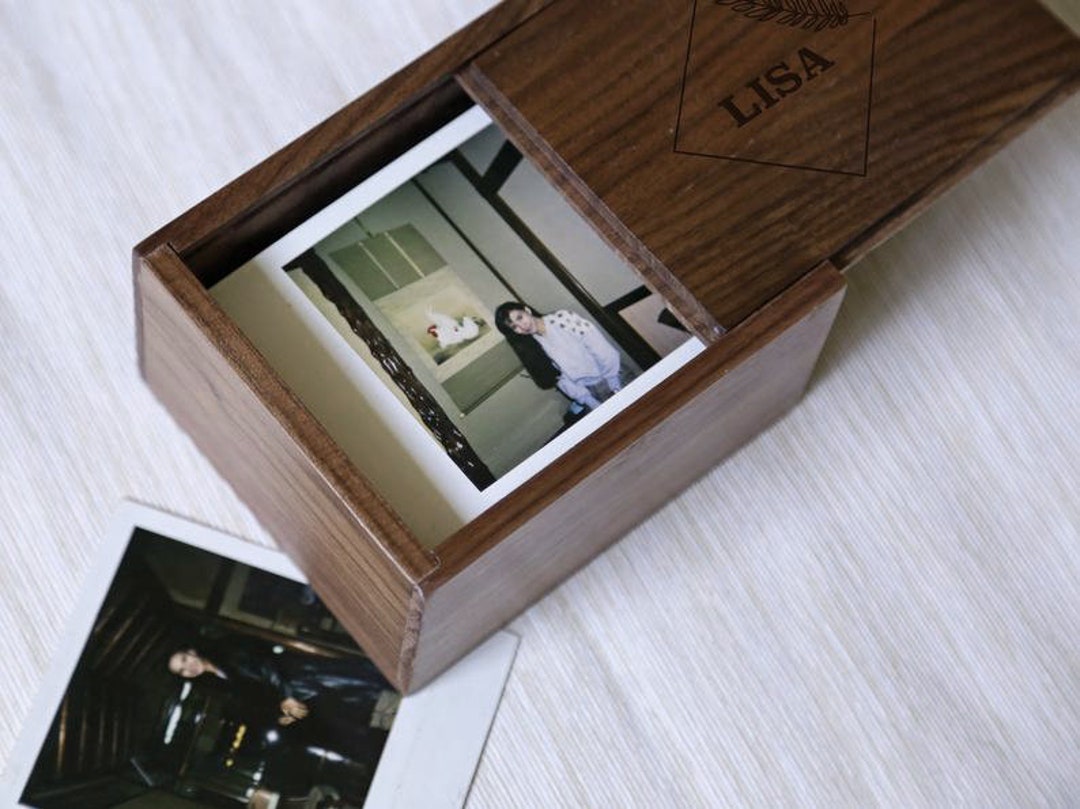 Polaroid or Instax Wood Box - Engraved Travel Photo Film for Wide Mini ...