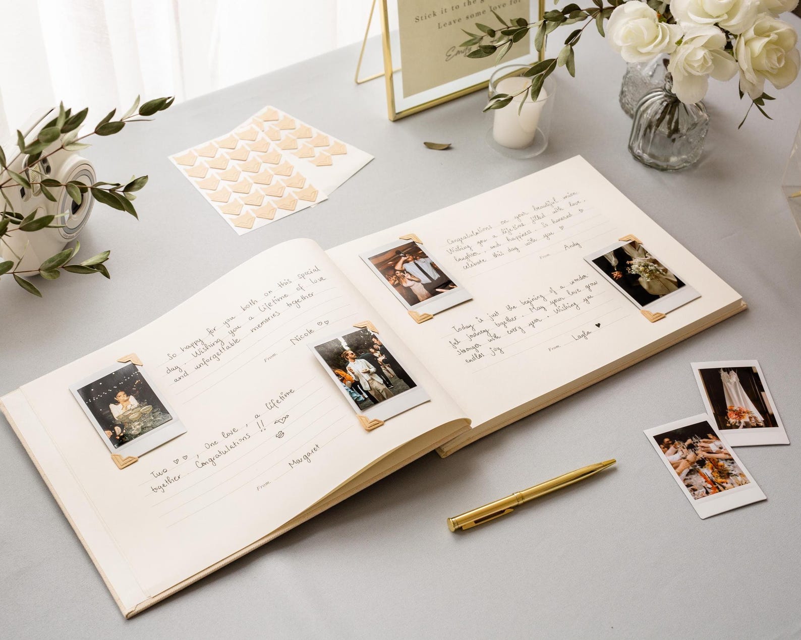 Luxe Photo Guest Book (D4) - 11.5 X 8.5 Custom Wedding Instax Polaroid ...