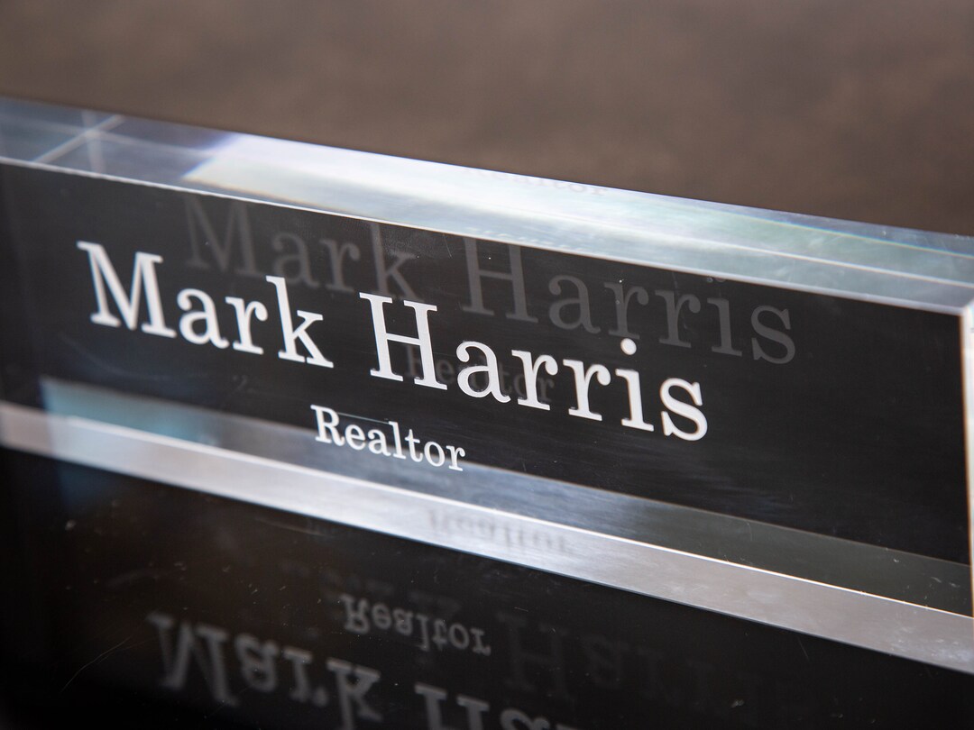 Engraved Desk Block Minimal Executive Desk CEO Sign, Real Estate ...
