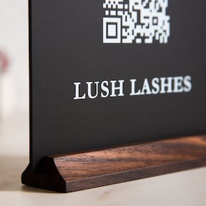 QR Code Scan to Pay W/ Wood Stand - Scannable Acrylic Sign to Pay Venmo ...